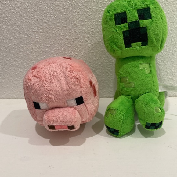 Mojang Jinx | Toys | Minecraft Explorer Creeper And Baby Pig 7 Plush ...